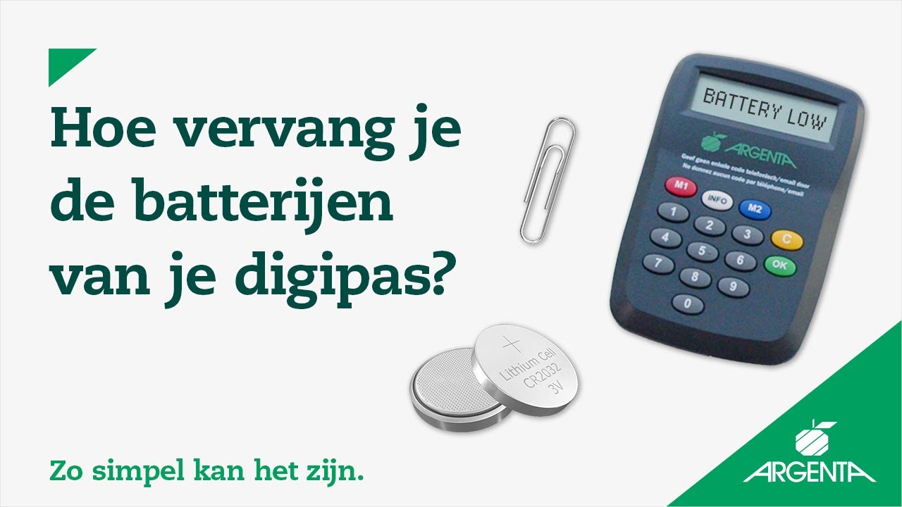 Hoe vervang je de batterijen van je digipas? - YouTube