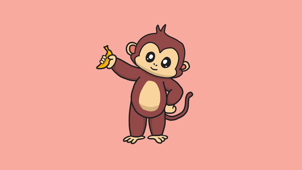 How to draw a Monkey with banana | Easy drawing of a Monkey | Easy ...