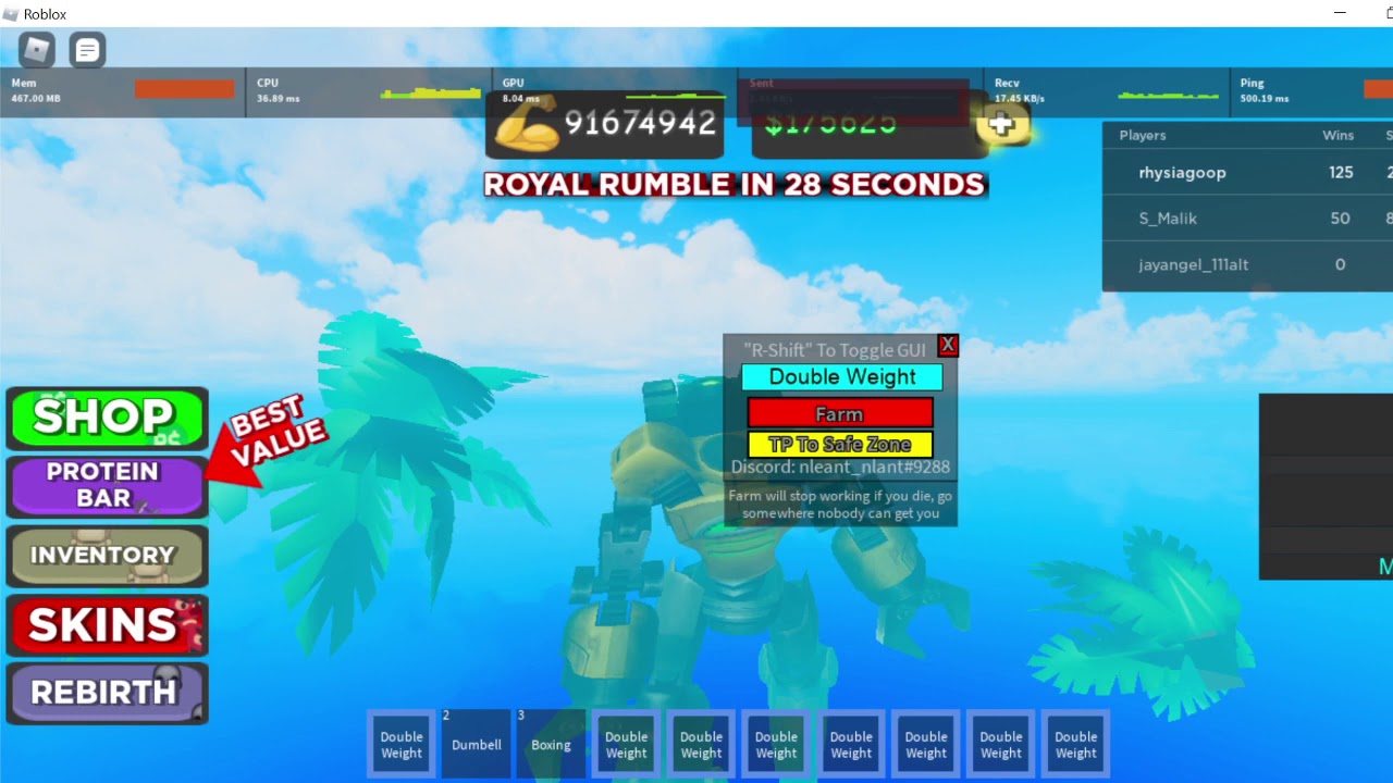 lifting 1k weights (boxing simulator 2 roblox) - YouTube