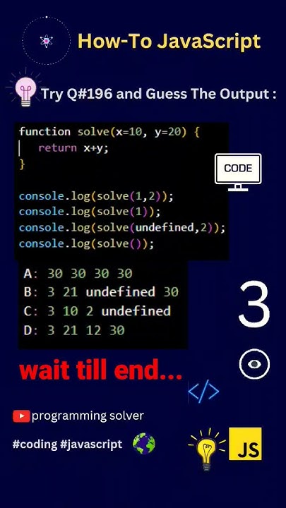How To Code Javascript Q 196 Try Solve And Guess The Output Shorts Coding Programming