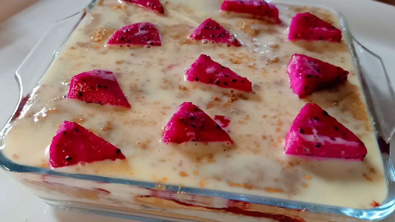 Dragon Fruit Graham| Graham Cake Dragon Fruit - YouTube
