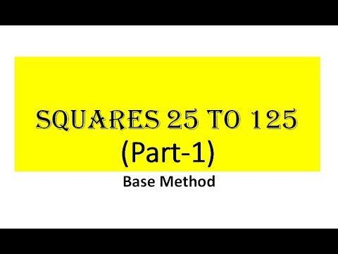 Square Calculation 25 to 125 (Part - 1). #knowledgeunits - YouTube