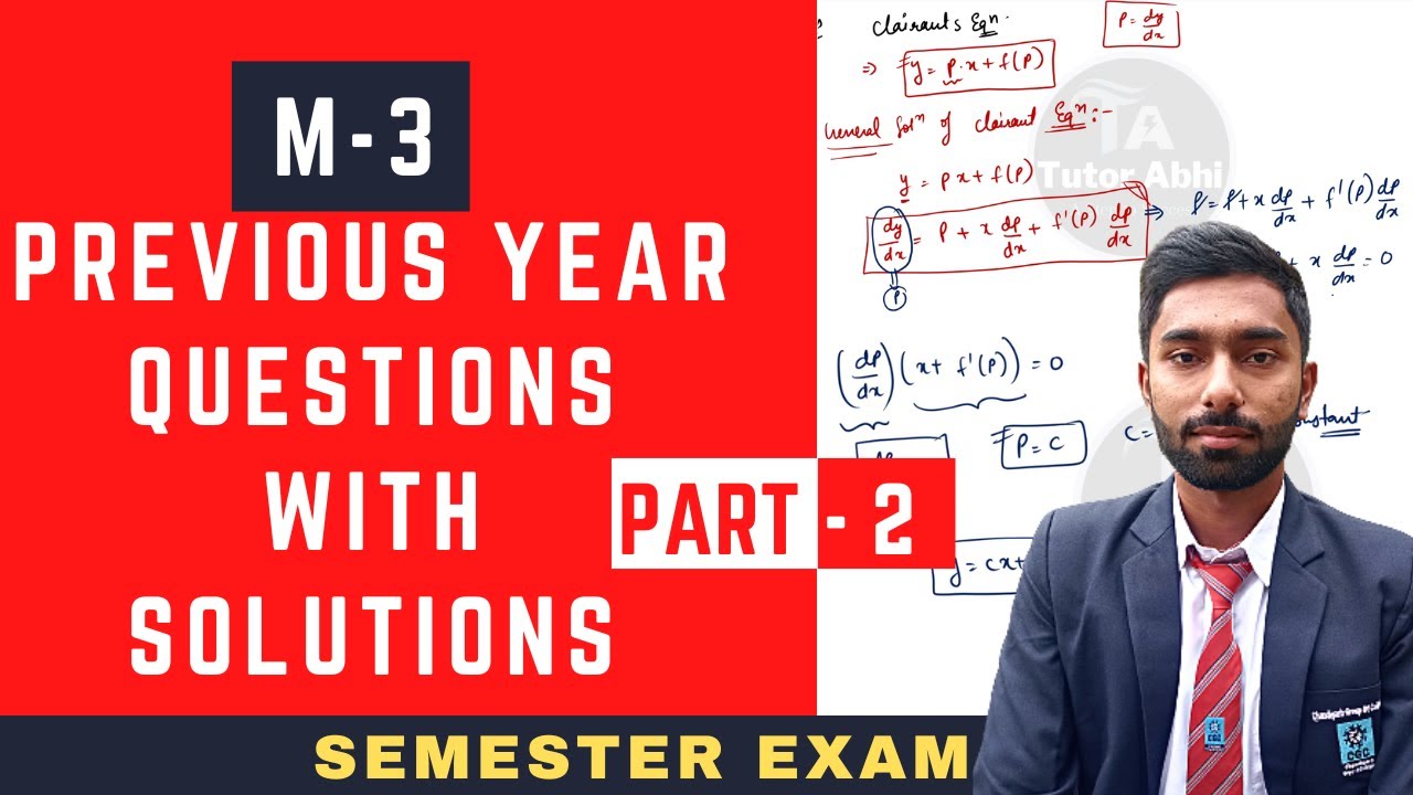 2. PTU M-3 Engineering Mathematics Previous Year Questions || Questions ...