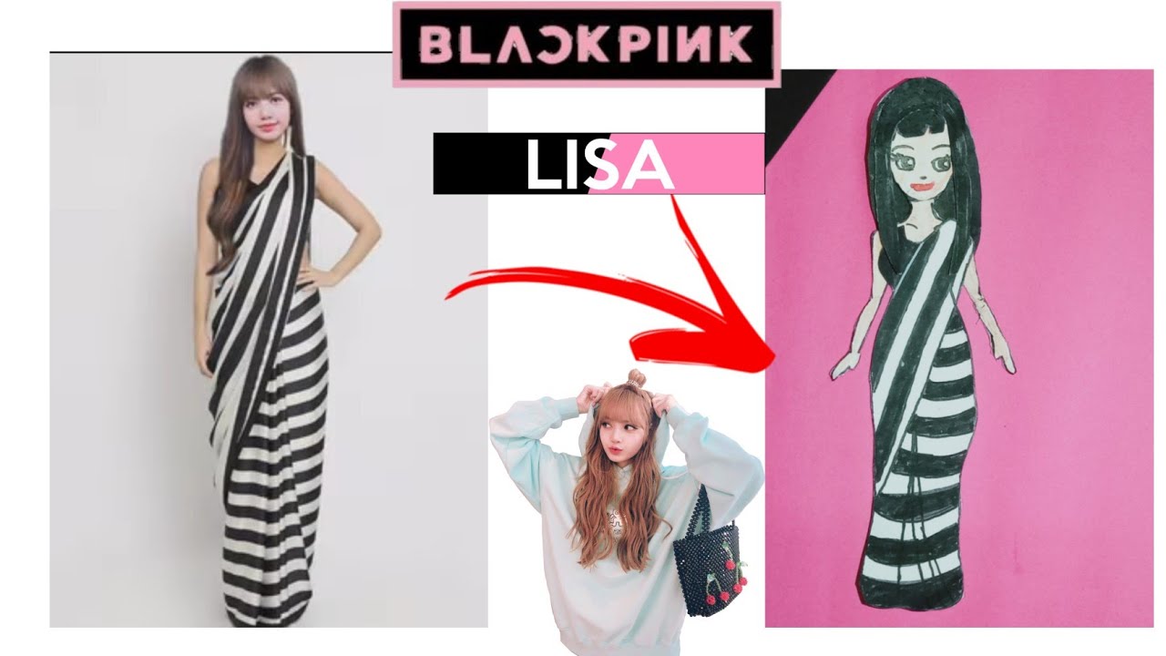 Blackpink Lisa paper doll Black pink Lisa tries different types of ...