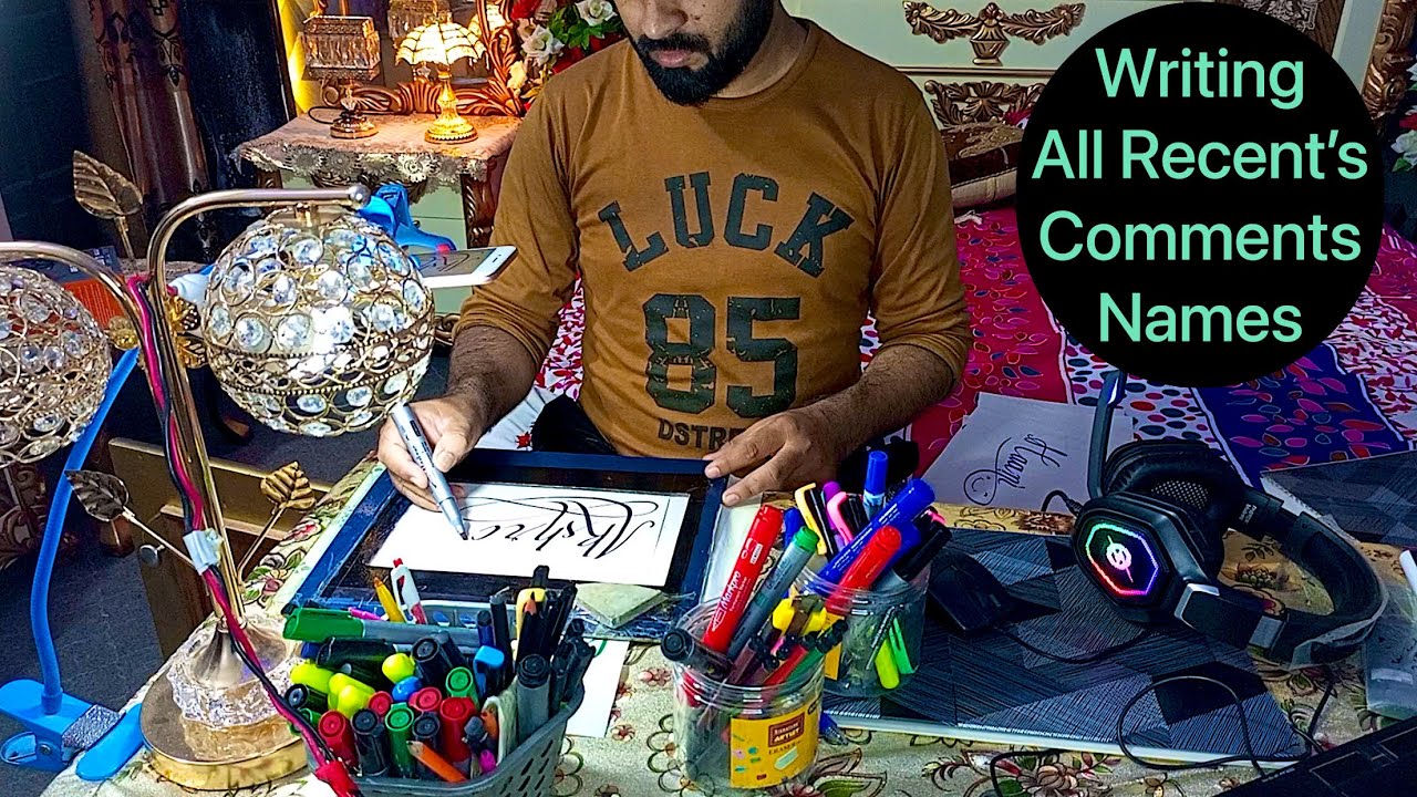 Writing All Recent comments Names | Find ur Name | #sketching # ...