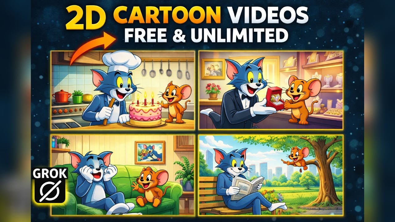 How to create 2D CARTOON Animations like Tom & Jerry with Ai | FREE AND ...