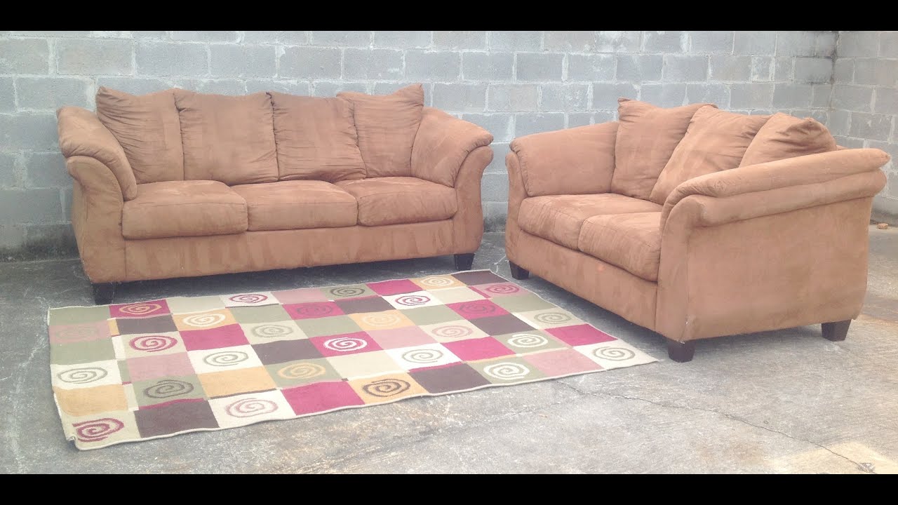 microfiber brown 2pc SOFA SET $375 7708997930 - YouTube
