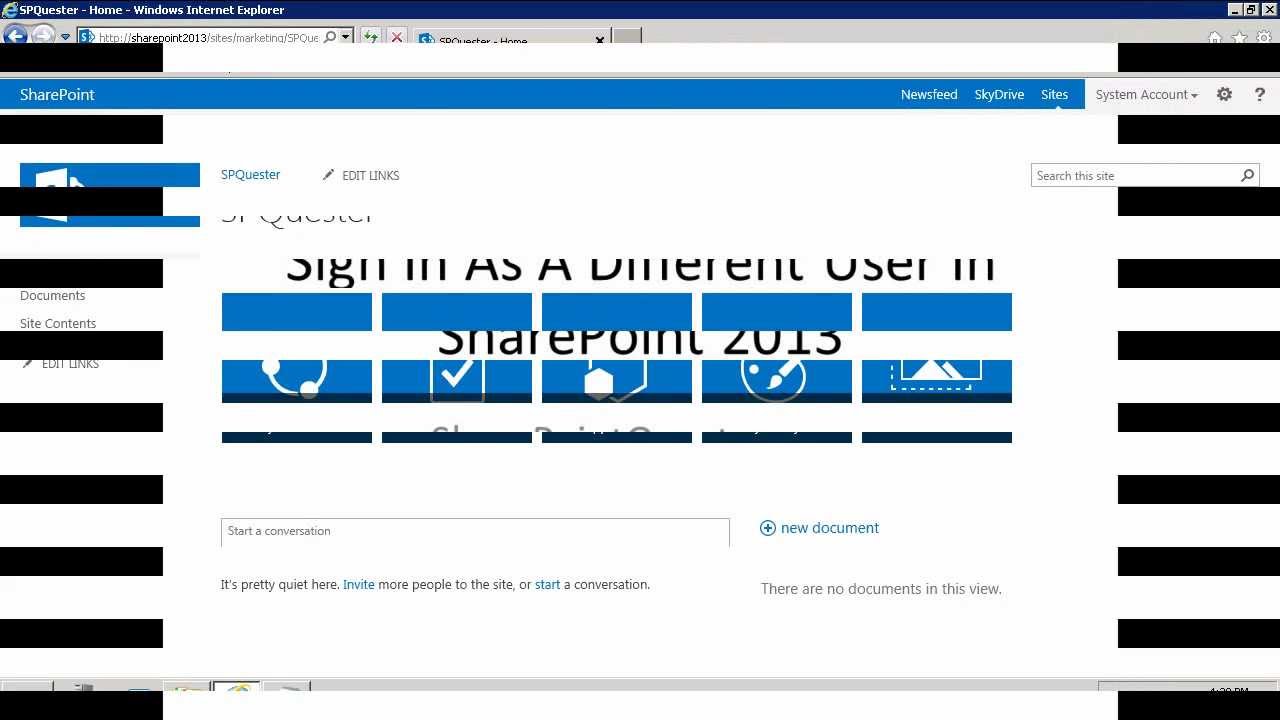 Sign In As A Different User In SharePoint 2013 - YouTube