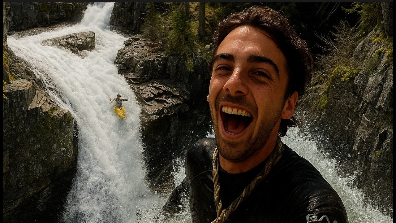 EXTREME Natural Waterslide | Yosemite National Park - YouTube