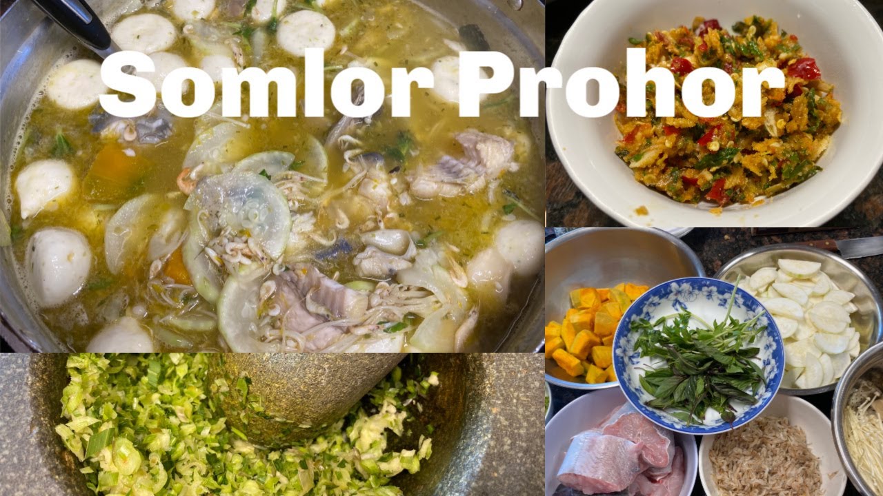 Khmer food-របៀមធ្វើសំឡប្រហើ How to Make Somlar Prohor || Cambodian ...