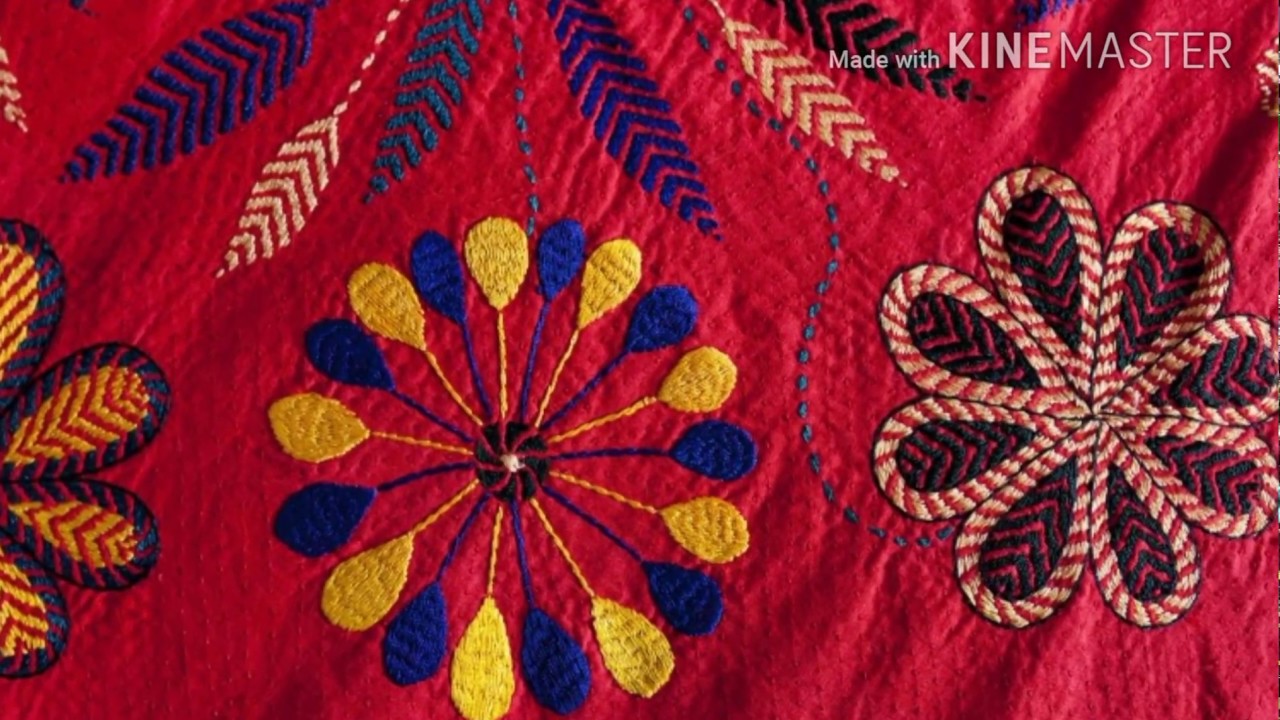 Easy nokshi katha design tutorial -09 | সহজ নকশী কাঁথা ডিজাইন | কাঁথার ...