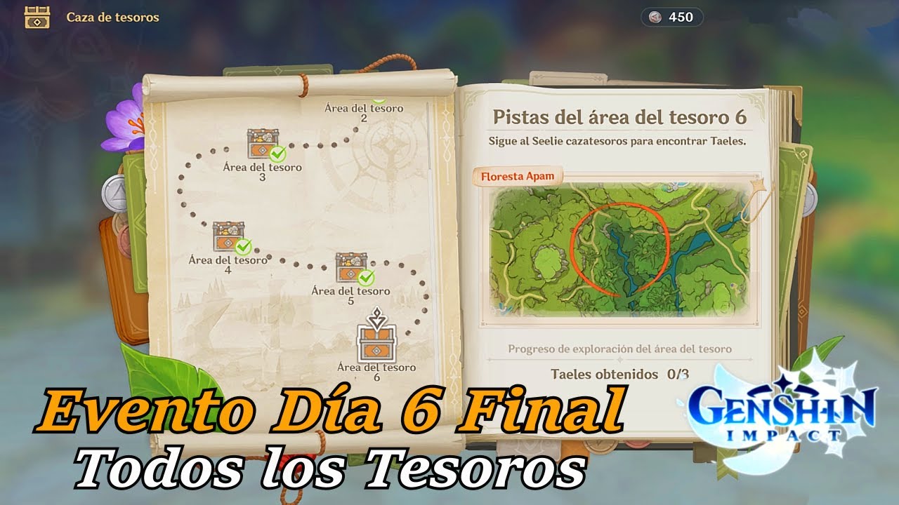 Pista del Área de Tesoro 6 Dia 6 Final💎Caza de Tesoros💎Genshin Impact ...