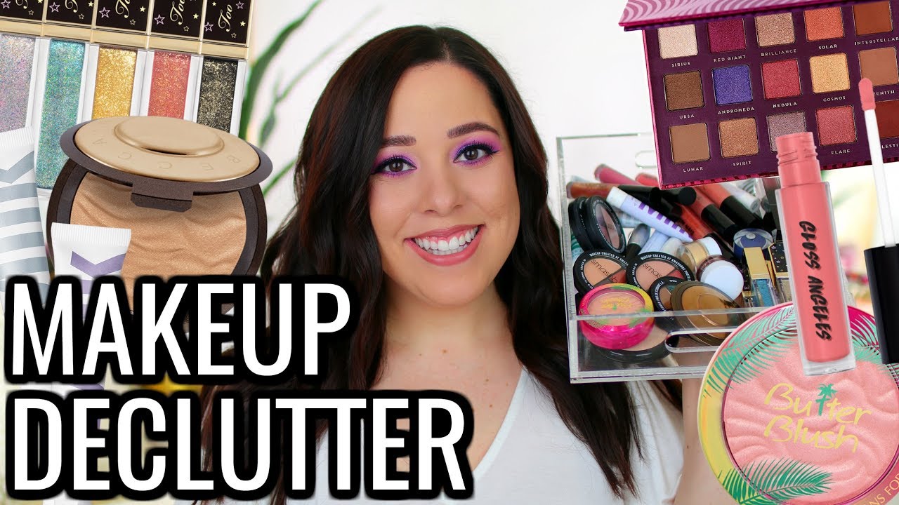 MAKEUP DECLUTTER 2019! PRODUCTS THAT HAVE TO GO 🙅🏻‍♀️ - YouTube