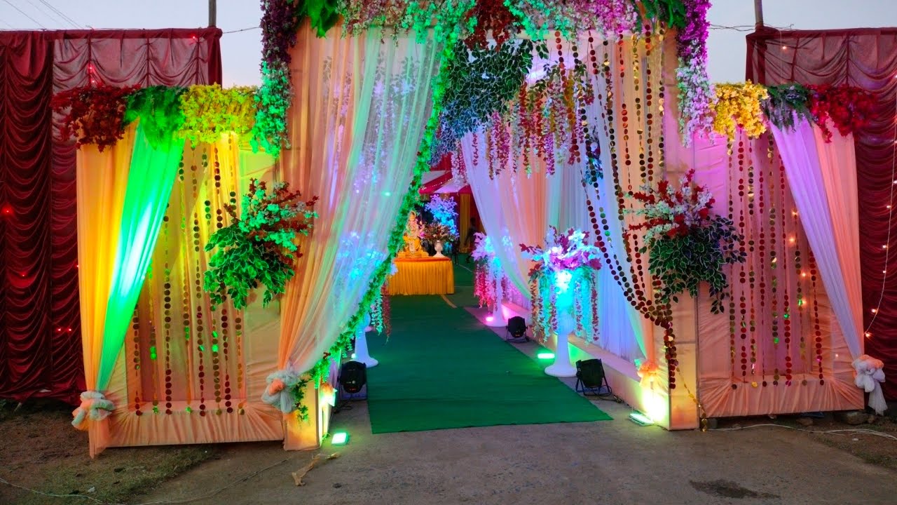New flower gate decorations || new mandap entry decorations 2024 - YouTube