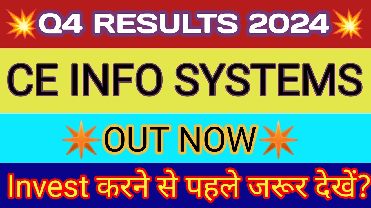 MapMyIndia Q4 Results 2024🔴Ce Info Systems Result🔴MapMyIndia Share ...