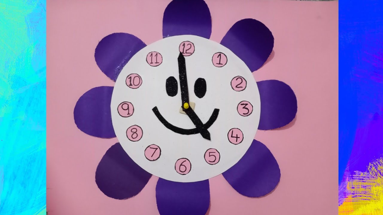 DIY time learning clock for kids/ flower clock/ learn time/ school ...
