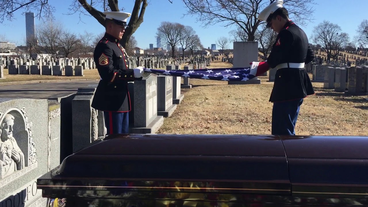US Marines Playing Taps and Flag Folding at my Fathers Funeral ...