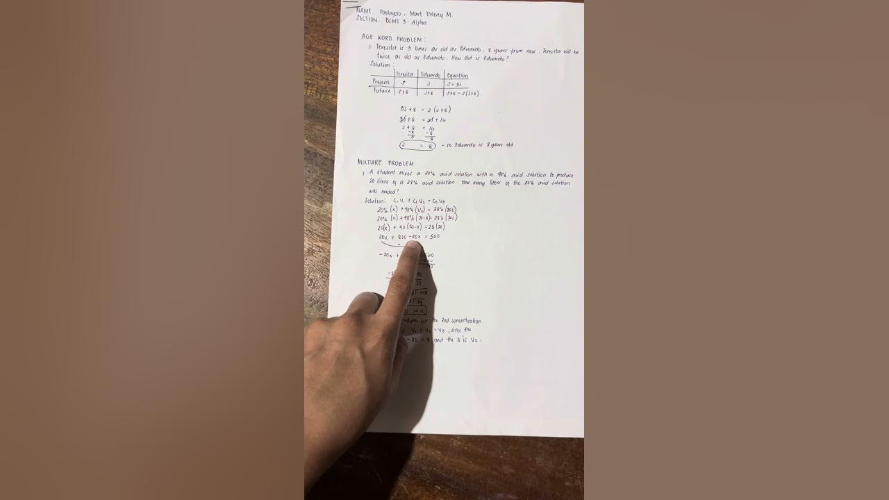 Tutorial on how to solve the Age Problem, Mixture Problem, and Distance ...