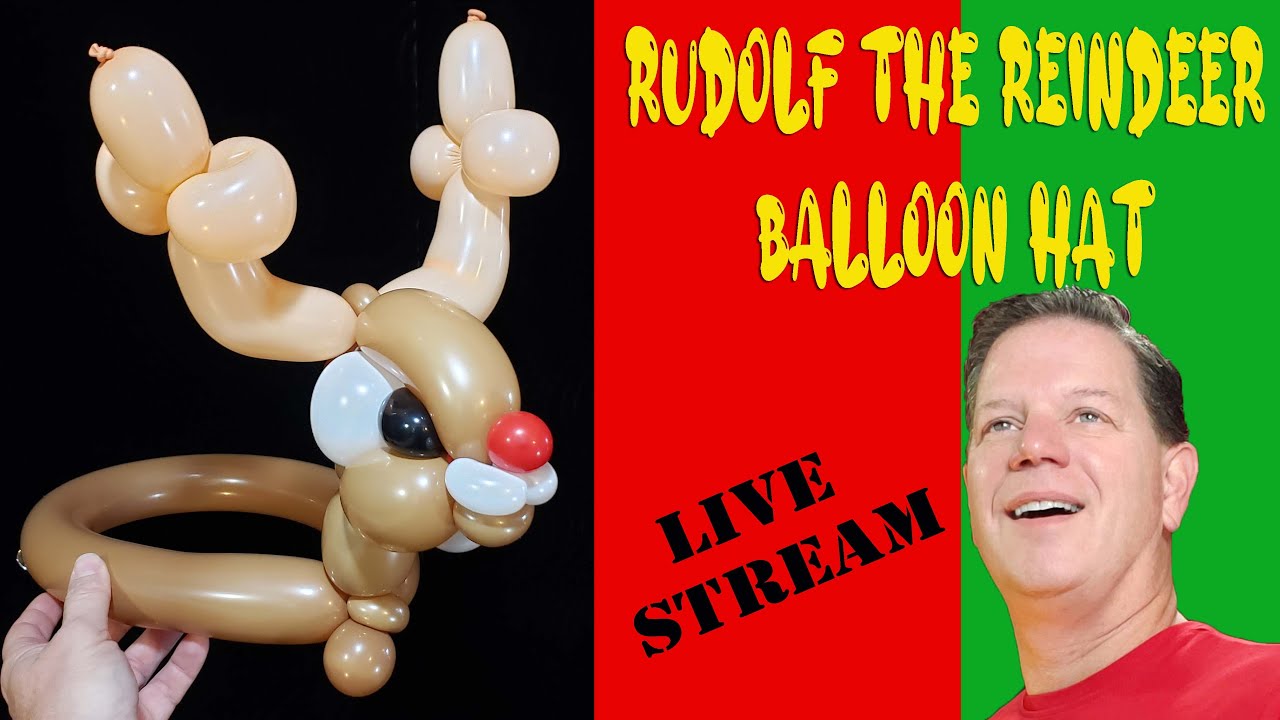 Rudolf the Reindeer Balloon Hat Instructioins - YouTube