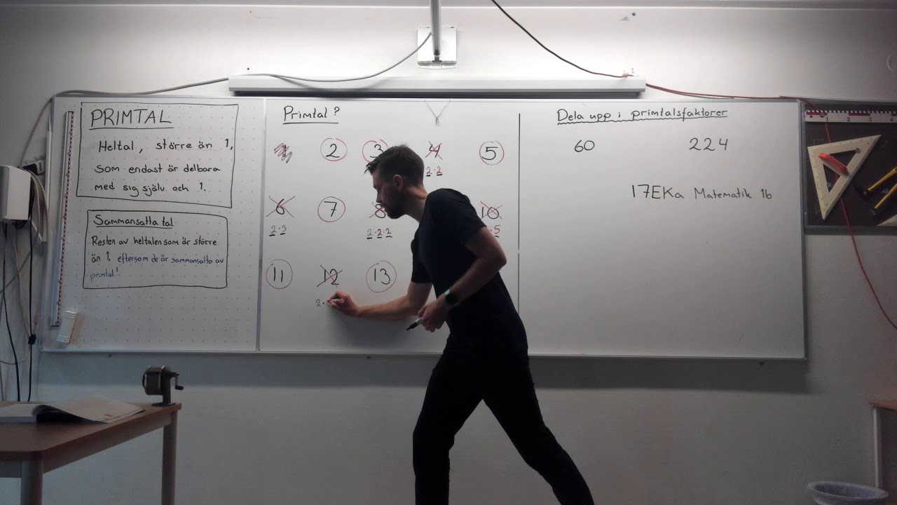 Matematik 1b, 2.1. Primtal och delbarhet - YouTube