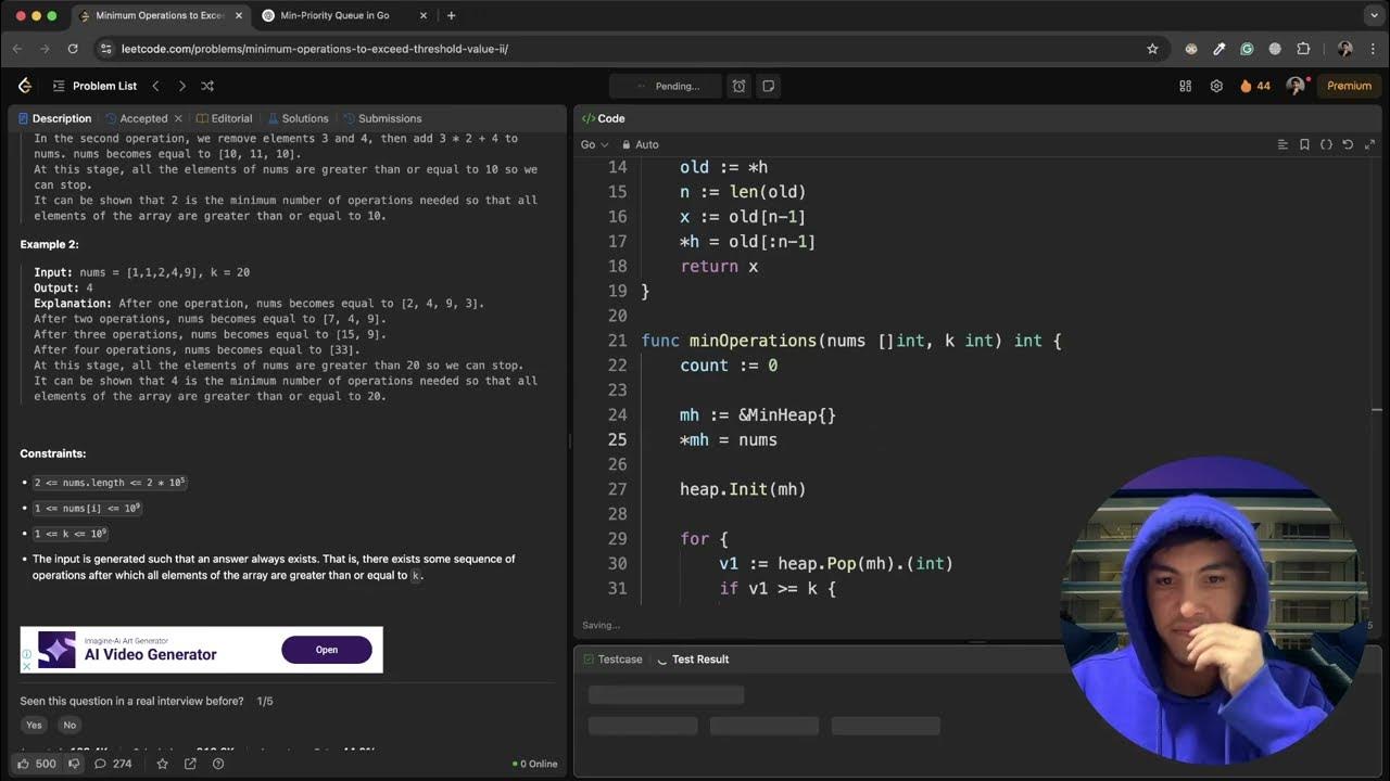 Leetcode Daily | Feb 13 | Minimum Operations to Exceed Threshold Value II | #golang #leetcode # ...