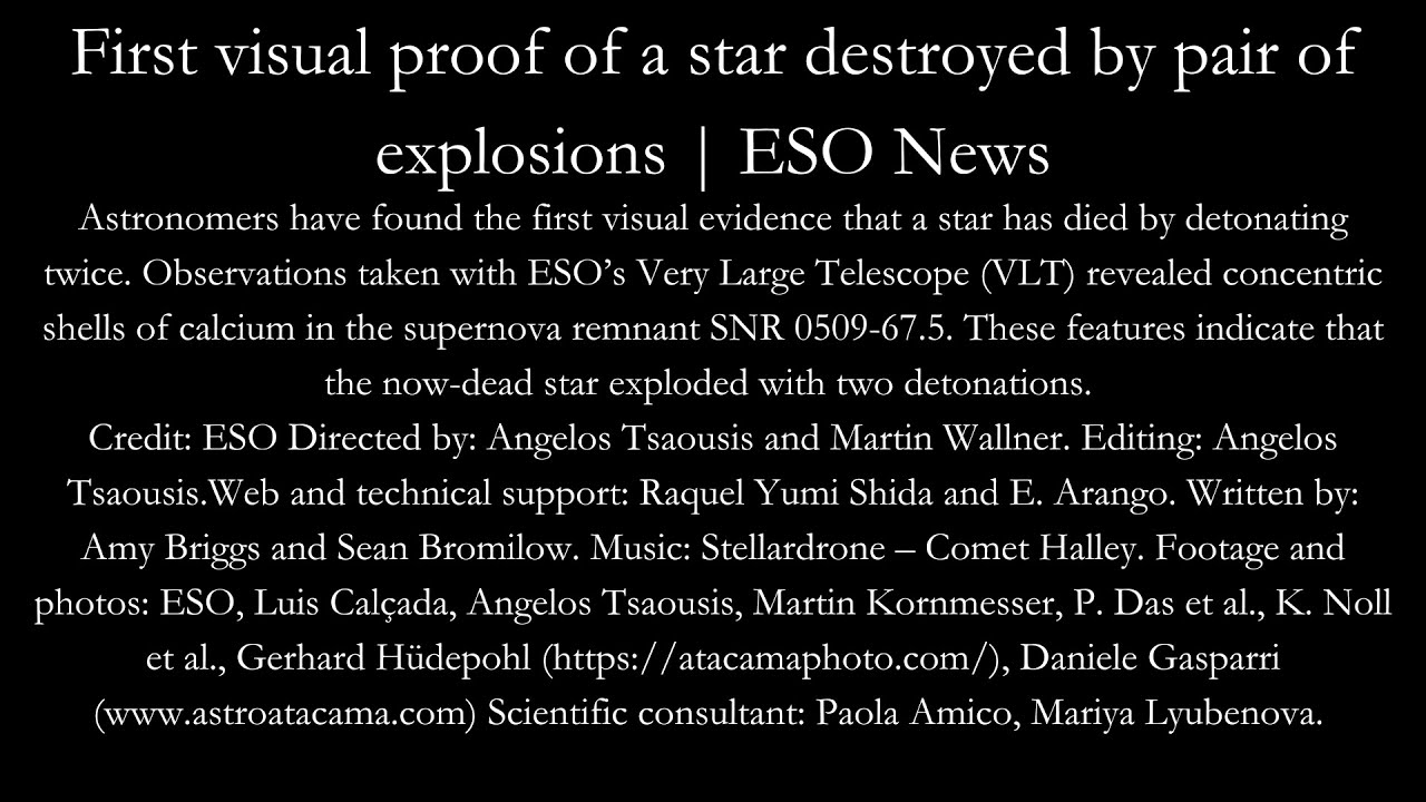 First visual proof of a star destroyed by pair of explosions | ESO News ...