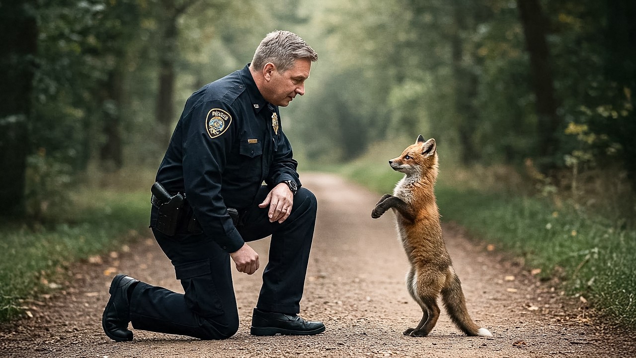 Der Fuchs weinte und flehte den Polizisten um Hilfe an. Als er den ...