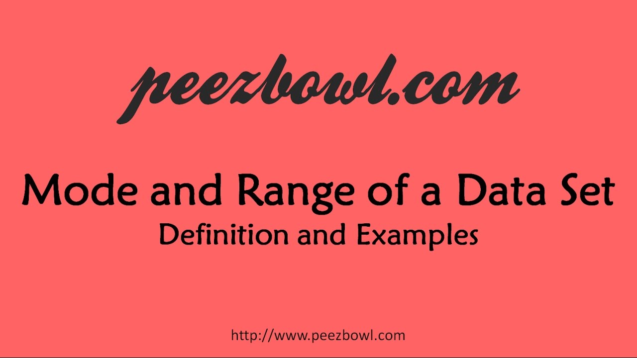 Mode and Range of a Data Set - YouTube