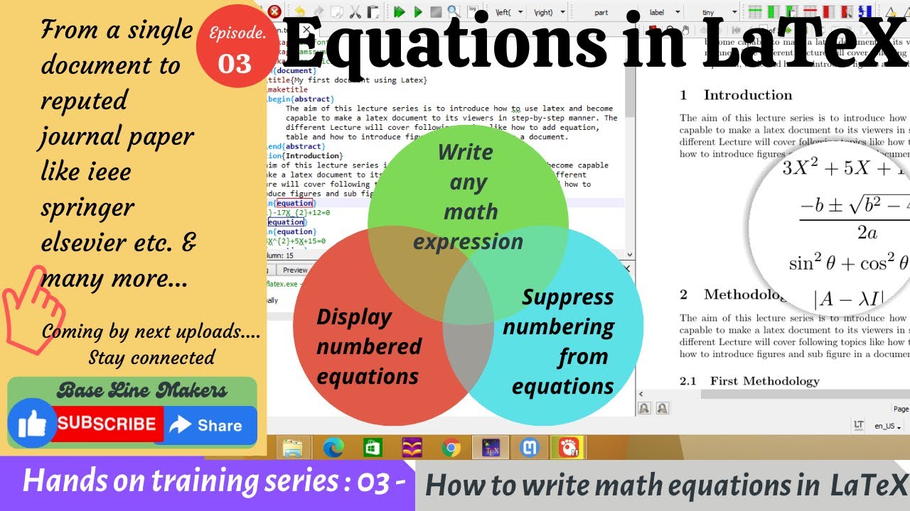 How To Write Math Equations In Latex || Easy & Simple Way || - Youtube