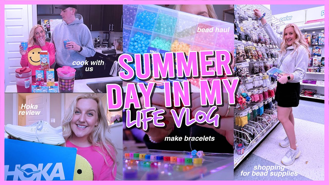 SUMMER 23 VLOG 1: SHOP WITH ME, MAKE BRACELETS, WORKOUT, COOK DINNER ...
