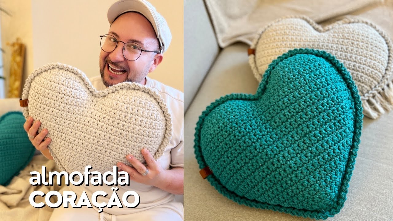 ALMOFADA CORAÇÃO em Crochê com a técnica RAGDOLL -Você vai se apaixonar ...