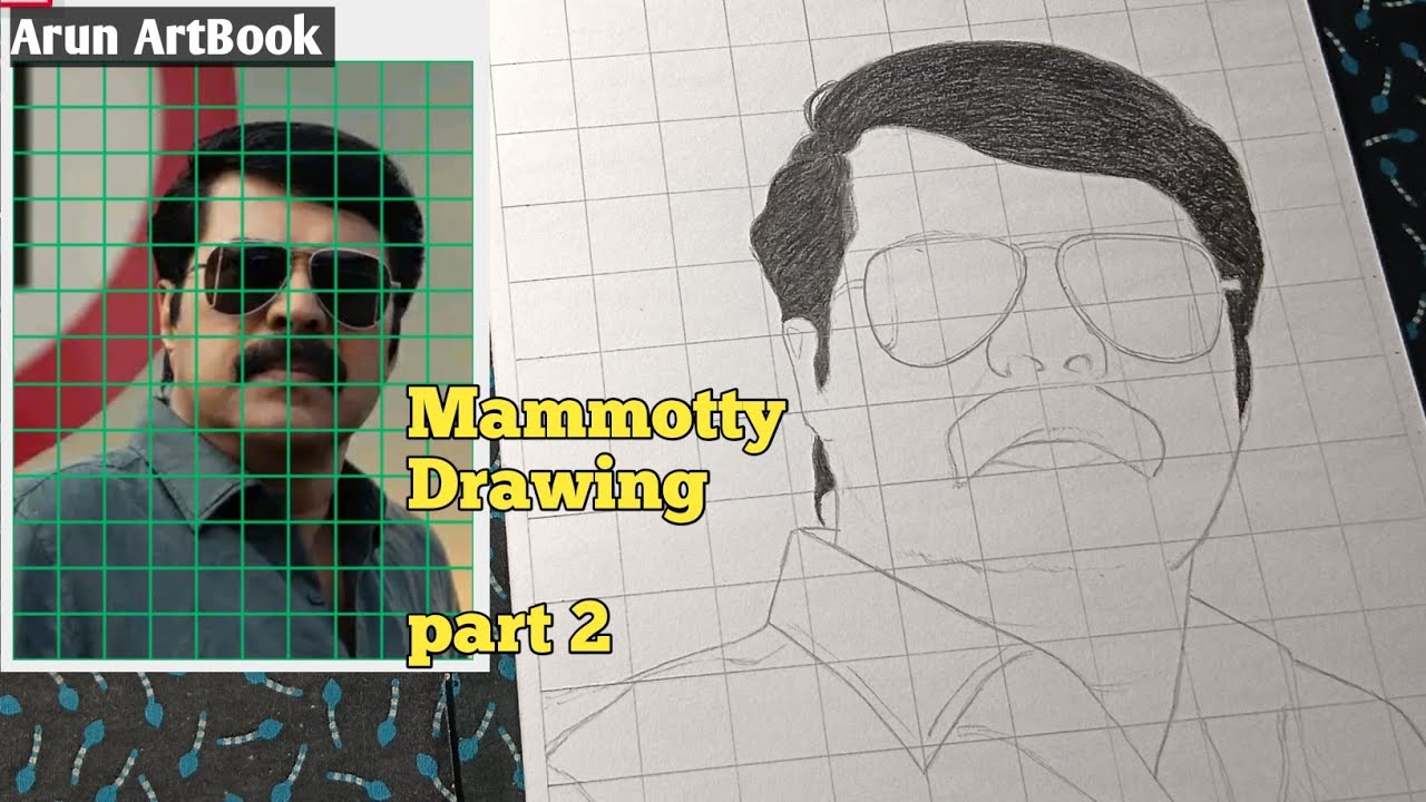 KANNUR SQUAD Movie Mammotty Drawing / മലയാളം / How to draw Mammotty ...