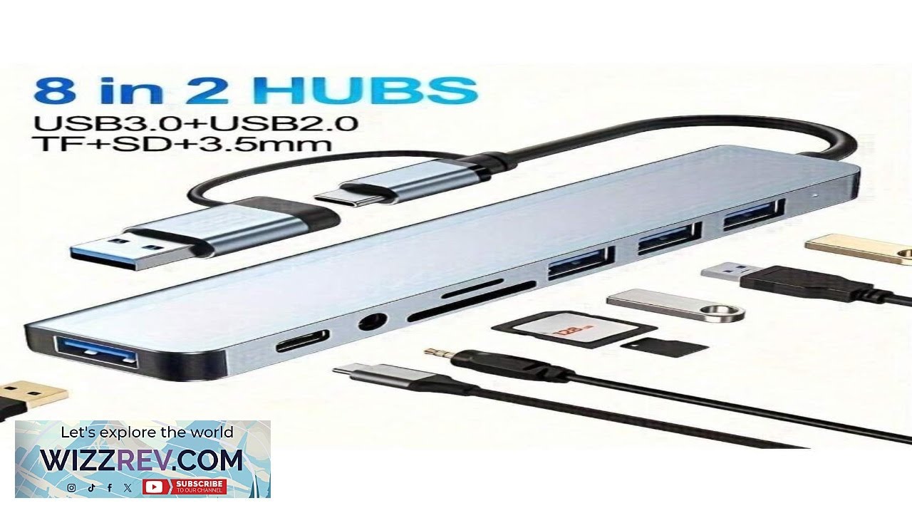8 In 1 Multifunction USB Expander USB PC Hub USB C Hub TF SD Card - YouTube