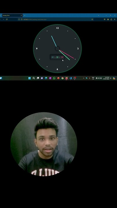 Analog clock Using Html, CSS & Js🔥 Day46/Day100 #html #css #js #viral #shorts #trending # ...