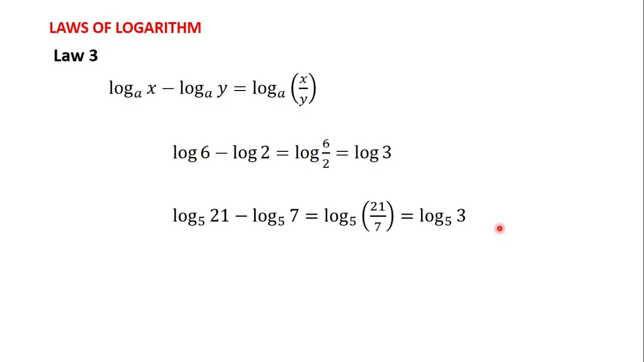 6 Laws of logarithm - YouTube