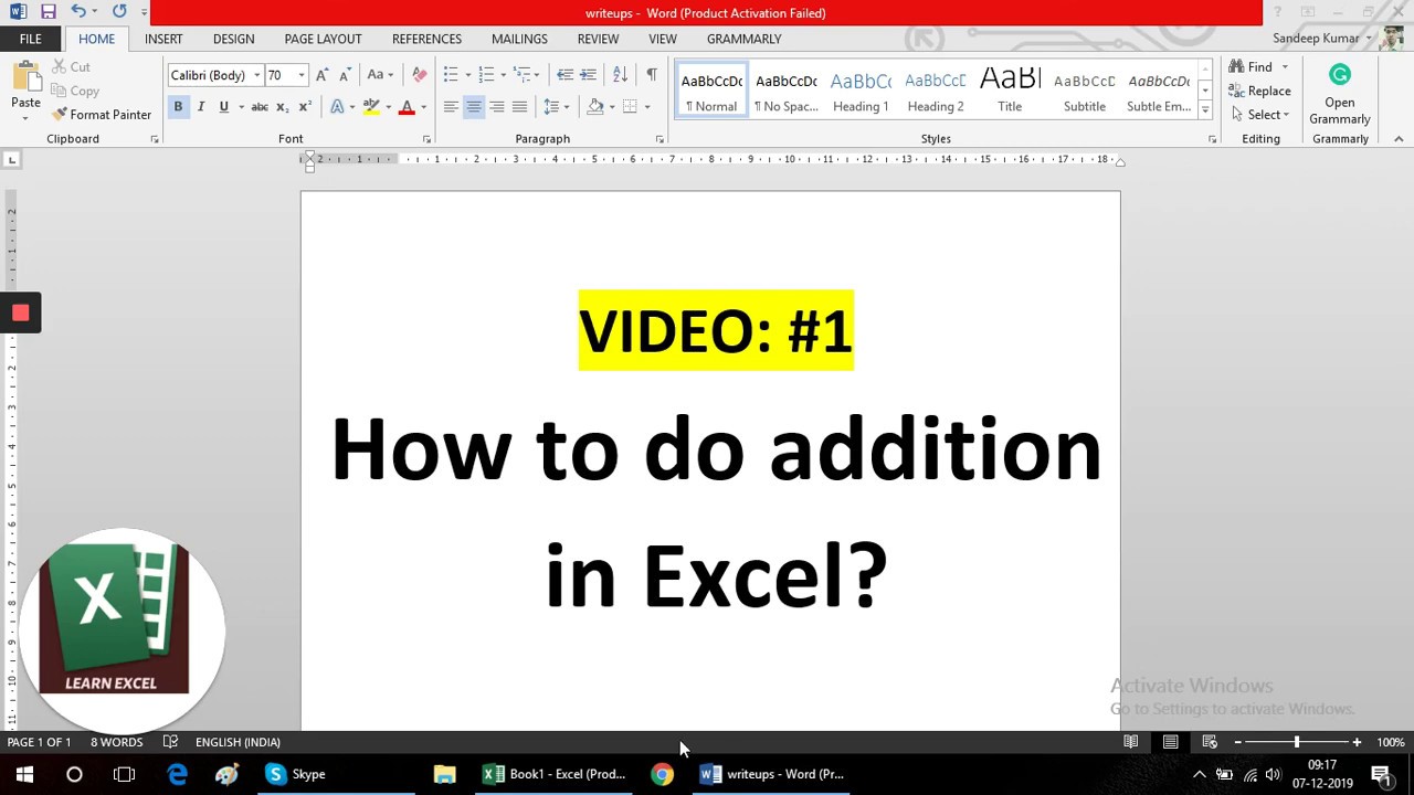 How To Do Addition In Excel Excel Tricks YouTube How To Do Addition In Excel Excel Tricks YouTube