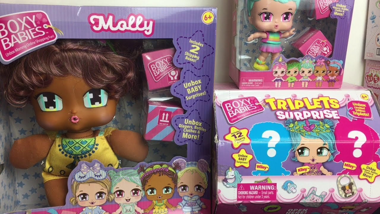 Boxy Babies Dolls Triplets Surprise & Baby Figure Set Unboxing & Review ...
