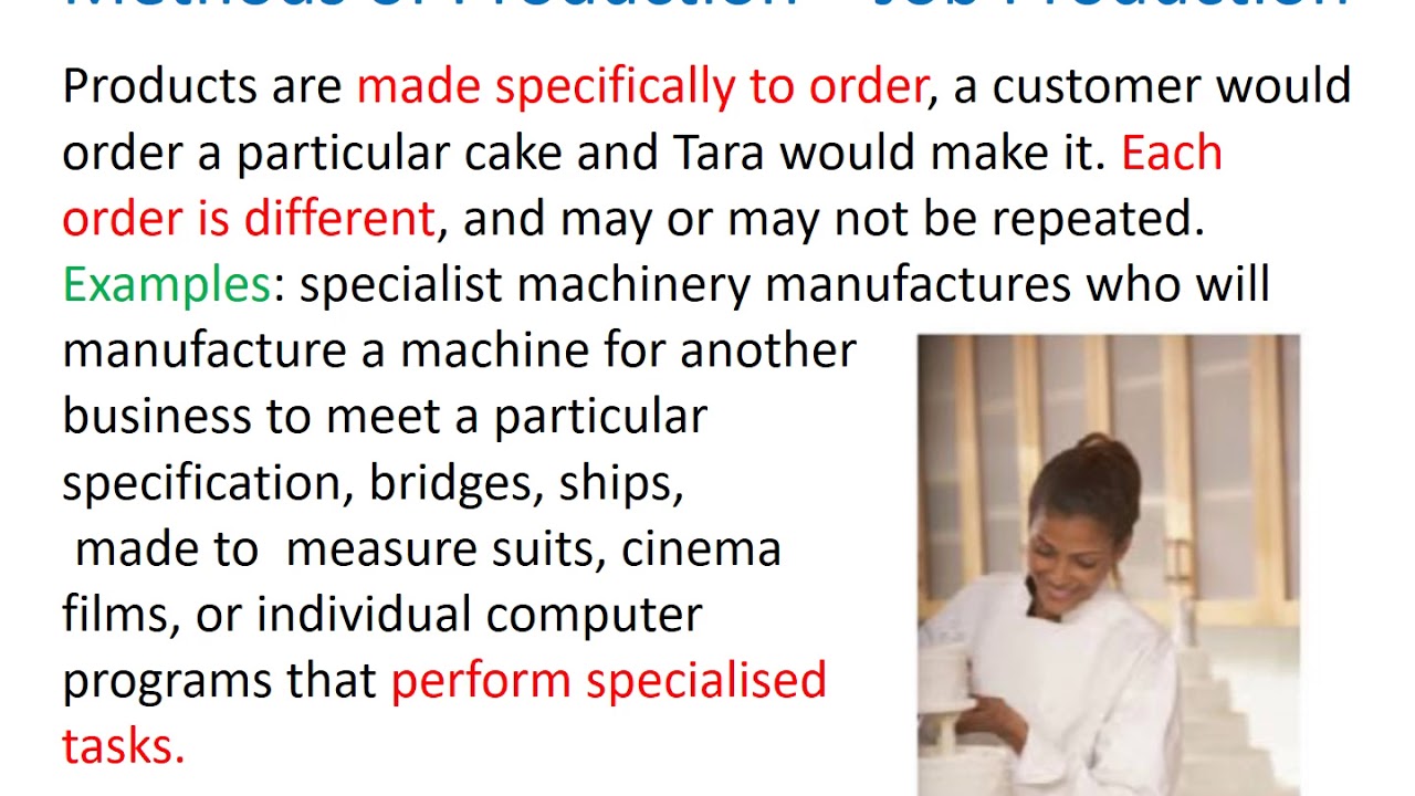 IGCSE Business Studies Unit 17 - Production of Goods and Services - YouTube