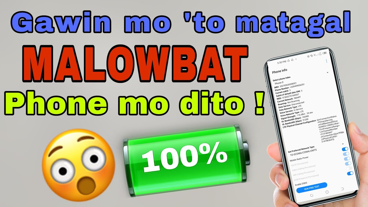 TATAGAL MA LOWBAT PHONE MO DITO - YouTube