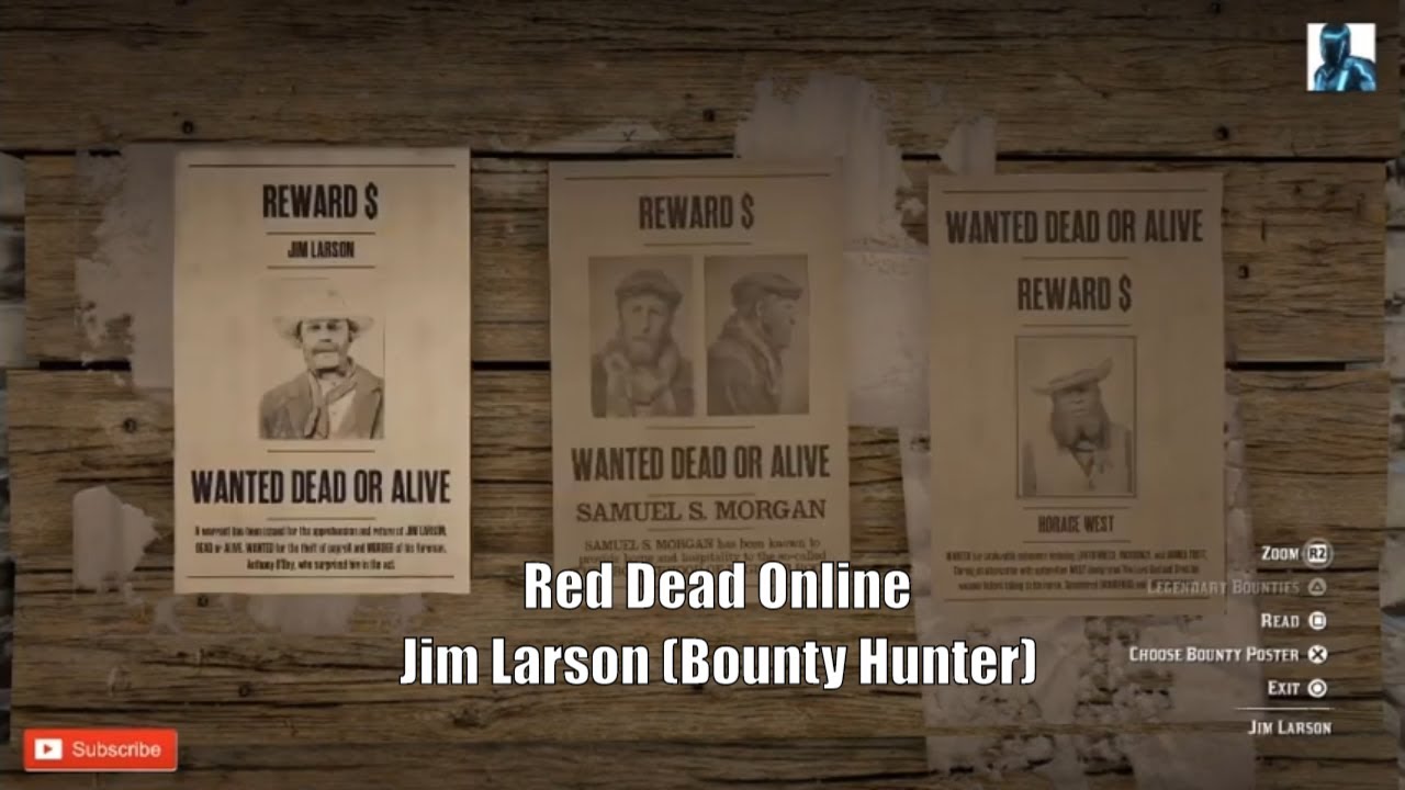 Red Dead Online - Jim Larson (Bounty Hunter) - YouTube