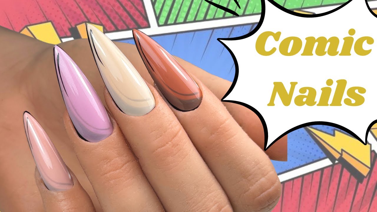 Pop art comic book Nails/ New nail trend/ Cartoon style nails/ Press on ...