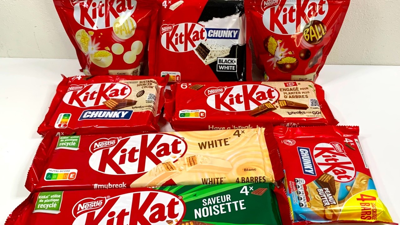 Unboxing All Assorted KitKat Chocolate Bars (Chunky, White, Hazelnut ...
