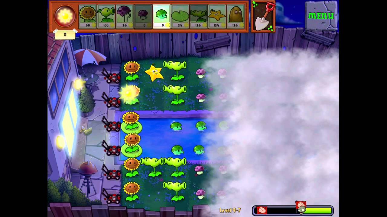 Plants vs. Zombies Level 4-7 Walkthrough - YouTube