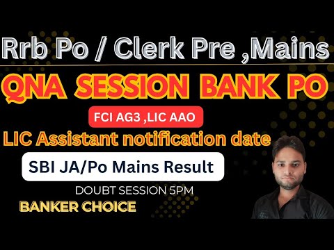 Doubt solving session ️ QnA session Rrb Po Pre SBI ja mains result # ...
