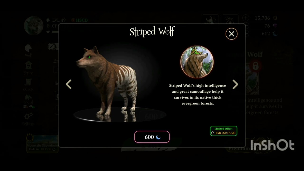 The wolf- New skin Striped wolf & Taurus zodiacs 🐺 - YouTube