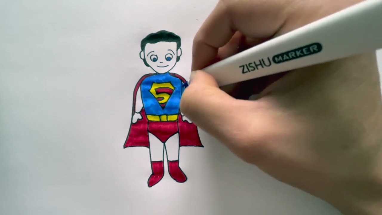 Let's draw a cute Superman together 🦸‍♂️💫Let's get ready for the ...