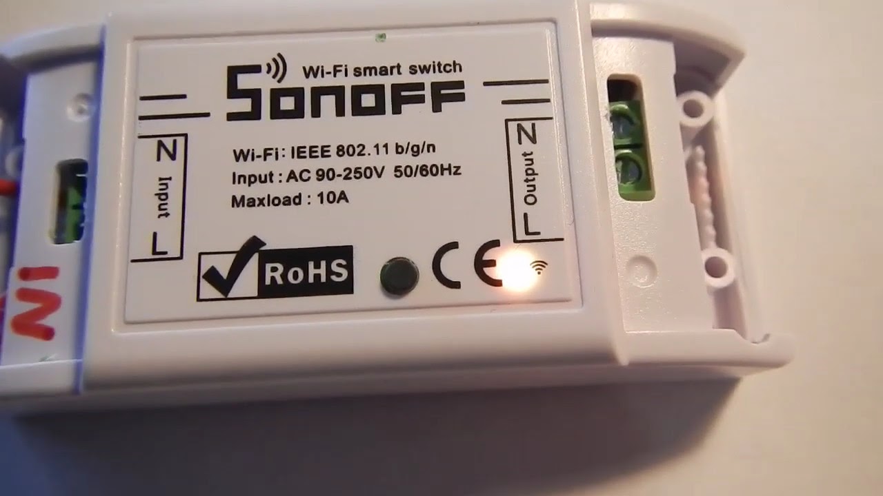Sonoff (Red LED)- Wireless Smart Switch - YouTube