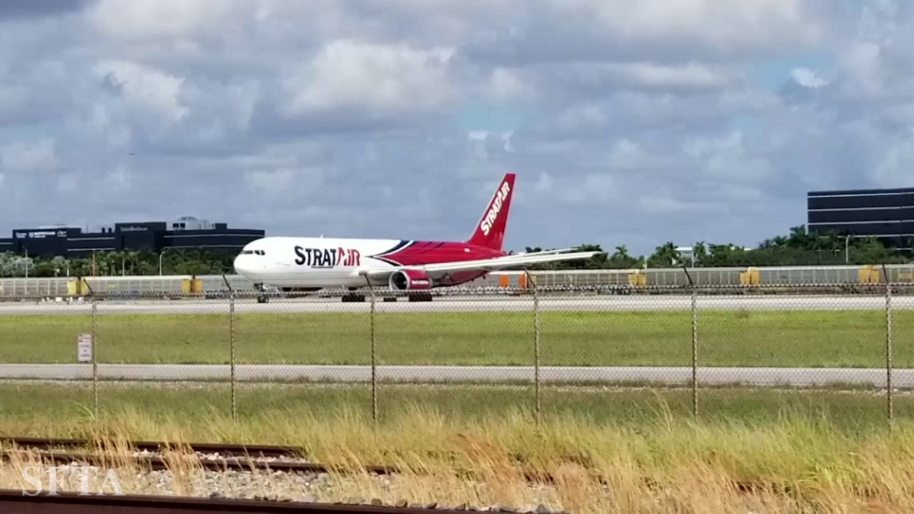 StratAir Departing Miami International Airport - YouTube