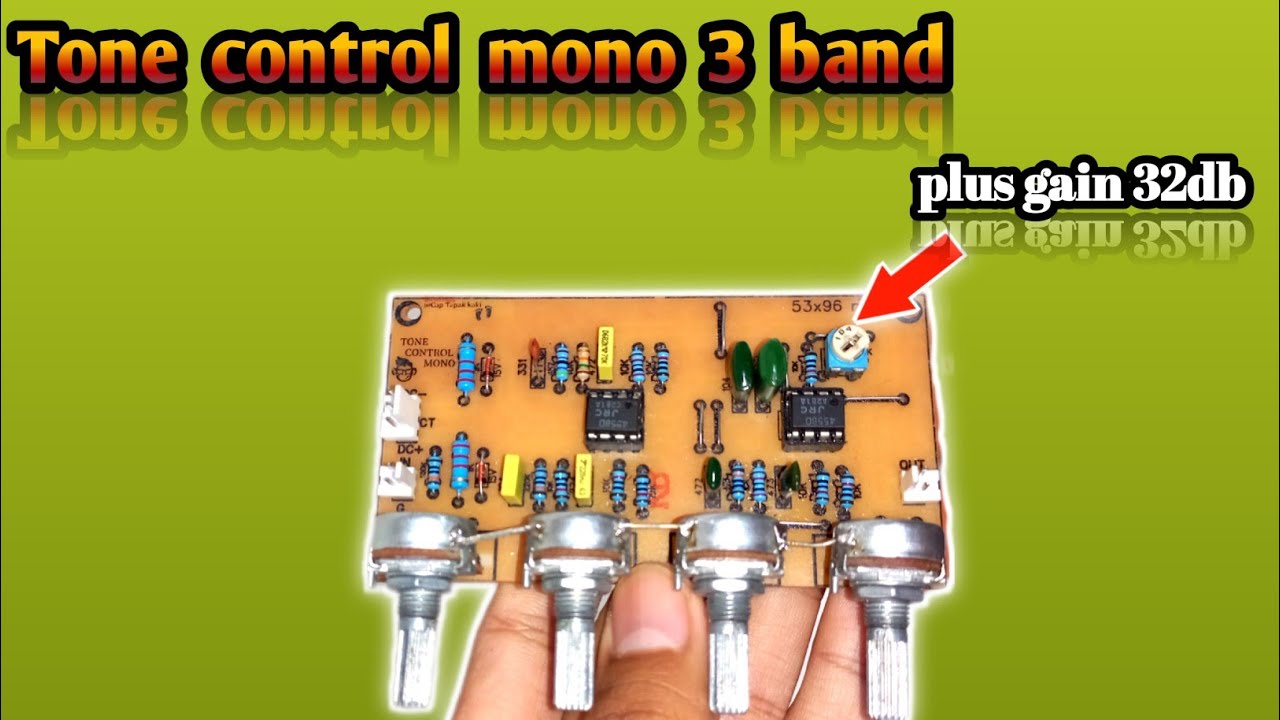 tone control mono dengan mengunakan 2 ic 4558 - YouTube