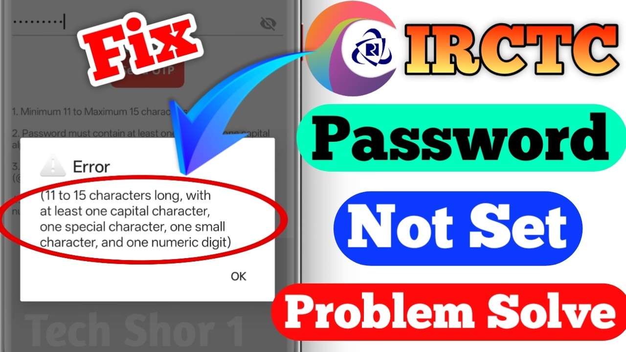 How to Set IRCTC App Password | IRCTC App Password Set Problem Solve ...